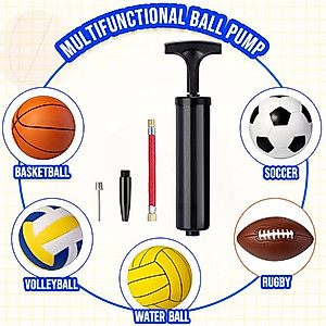 Jerify 20 Sets 8 Inch Ball Pump Kit Portable Sports Ball Air Pump, Soccer Pump with Needle Extension Hose Inflator for Inflate Football Basketball Volleyball Balloon Rugby Netball(Blue)