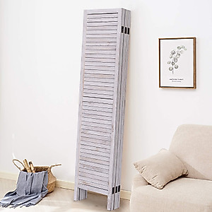 Happygrill 6-Panels Wooden Room Divider Folding Privacy Room Dividers Screen for Home Office, 5.5 Ft Tall