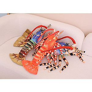 GracesDawn Plush Lobster Stuffed Animals, Australian Lobster Doll, Pillow, Plush Toys, Healing Animal Image That Fills People with Courage and Appetite (23.6 inches Long red)