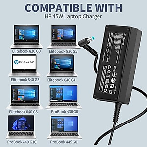 45W 19.5V 2.31A Laptop Charger for HP EliteBook Charger 850 840 830 820 755 745 735 725 G3 G4, Folio 1040 G1 G2 G3; ProBook 650 645 640 470 455 450 445 440 430 G4 G5 AC Adapter Power Supply