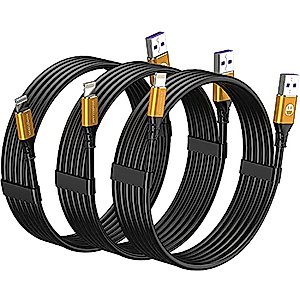 3Pack iPhone Charger Cable 6ft,MFI Certified Lightning Cable Long 6 Foot Charging Cord for Apple iPhone 14 13 12 11 Pro X XS Max XR/8 Plus/7 Plus/6/6s Plus/5s /5c/iPad Mini Air (Gold)