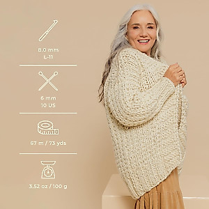 CIRCULO Supreme Merino Wool Yarn - 100% Brazilian Merino - Washable, Soft, Warm, and Luxurious - Perfect for Knitting & Crochet - Chunky - 73yds / 3.52oz (4095 - Rum)