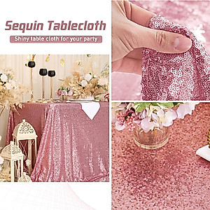 Eternal Beauty Sequin Tablecloth, 50x80 Rectangle Valentine's Day Sequin Tablecloth for Party Cake Dessert Table Exhibition Events,Fuchsia Pink