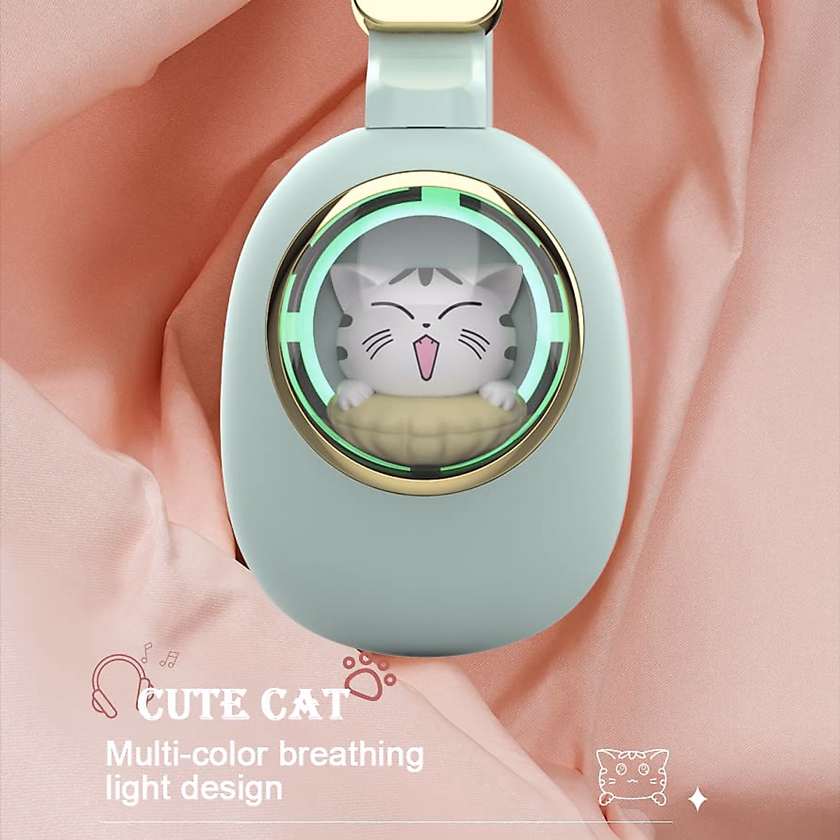 Girls Green Gaming Headset with Microphone - Wired & Wireless Noise Cancelling Over Ear Headphones for Kids & School - Bluetooth Earbuds