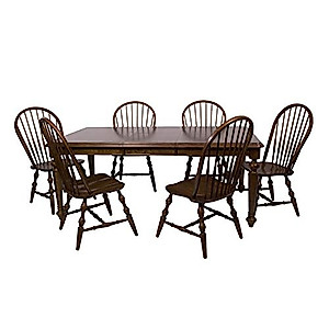 Sunset Trading 7 Piece Andrews Butterfly Leaf Dining Set, Chestnut