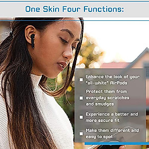 AirPod Skins Protective Wraps - Stylish AirPods Vinyl Sleeves Covers for Protection & Customization - Compatible with Apple Air Pods 1 and 2 - Matte Black Airpod Accessories