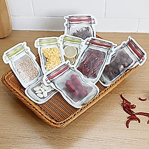 45 Pcs Reusable Mason Jar Ziplock Bags,Food Storage Bags Portable Food Saver Bags for Travel Camping Picnic Organizer(10Small,15Medium,15Large,5Tall)