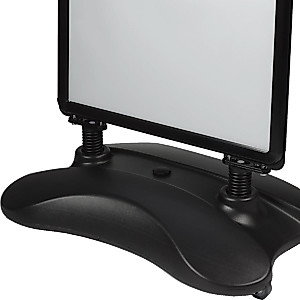 Sidewalk Poster Stand with Water-fill Base Holds 24x36 Graphics, Double-sided Sandwich Board for Outdoor Use, Front-loading Snap-open Poster Frame, Black