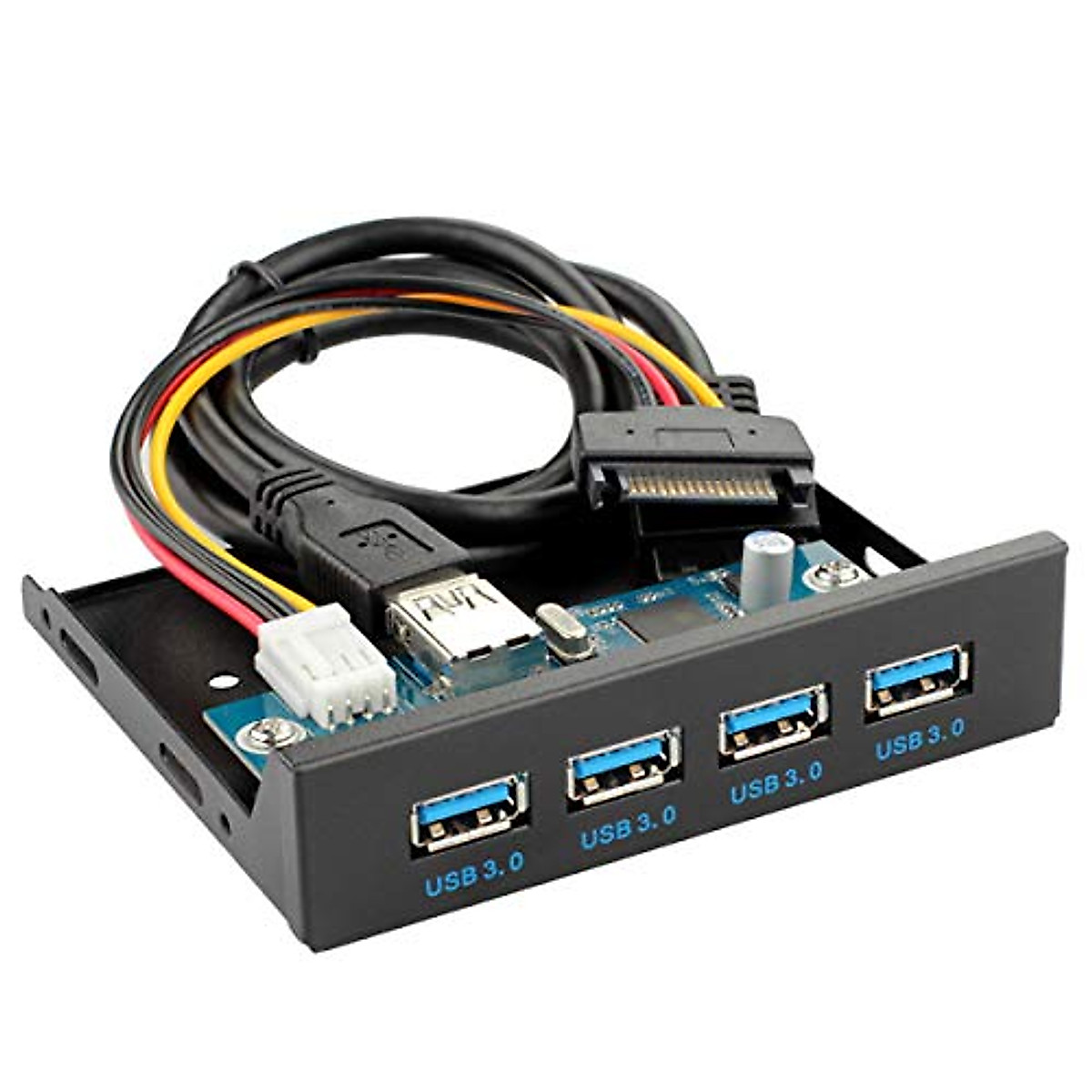 Cablecc USB 3.0 HUB 4 Ports Front Panel to Motherboard 20Pin Connector Cable for 3.5" Floppy Bay