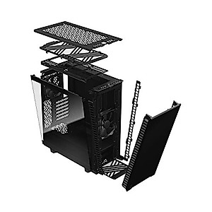 Fractal Design Define 7 Compact Black Brushed Aluminum/Steel ATX Compact Silent Dark Tinted Tempered Glass Window Mid Tower Computer Case