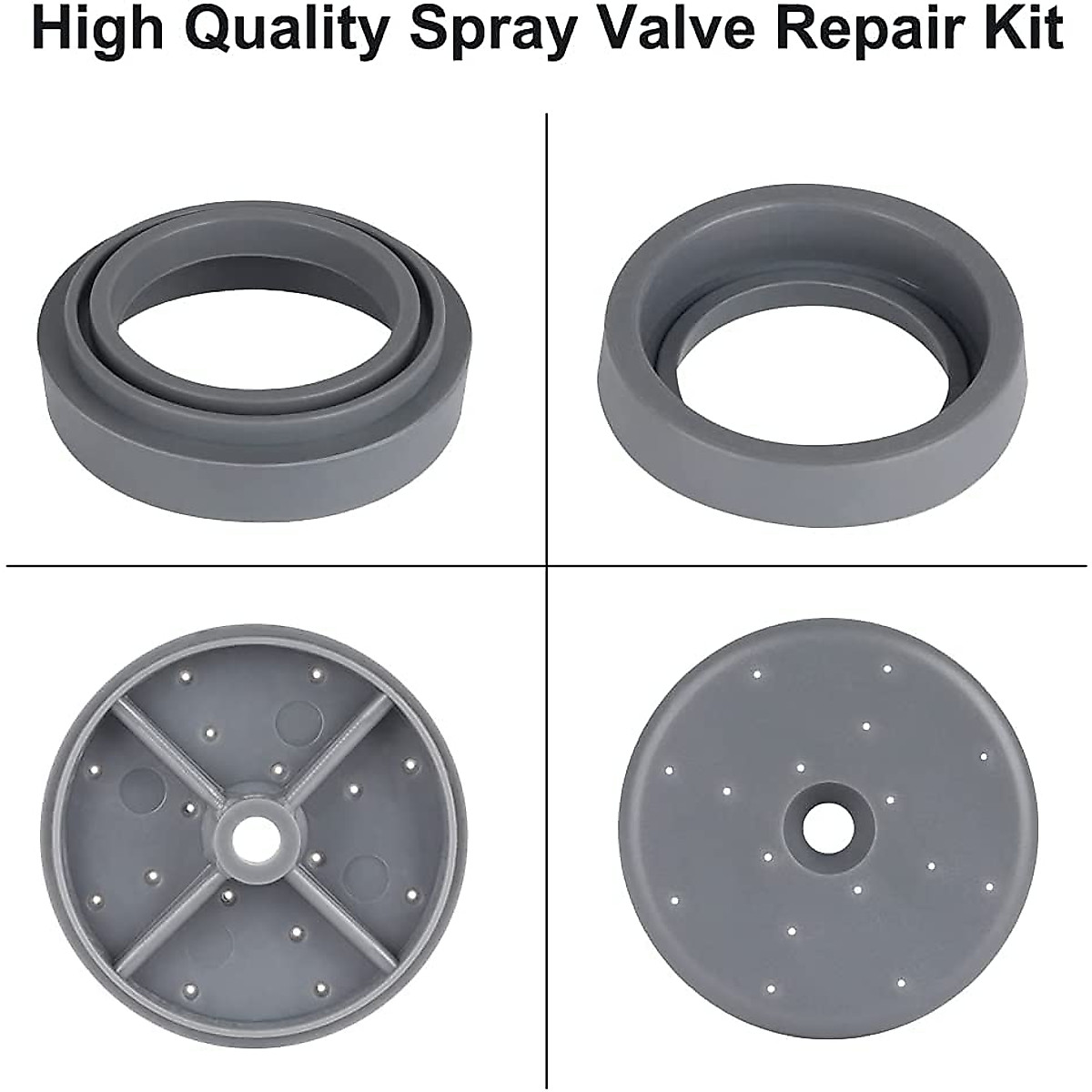 TBER Grey Pre-Rinse Spray Valve Repair Kit for All Commercial Kitchen Sink Sprayer Spray Face Bumper and Screw Repair Part (Grey)