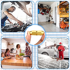 Peryiter Solid Brass Air Hose Repair Fittings for ID Hose NPT Replacement Reusable Hose Splicer Air Hose Connectors Repair Kit with PTFE Tape Brass Connect Adapter (12 Pcs, 1/4npt-1/4 Inch)