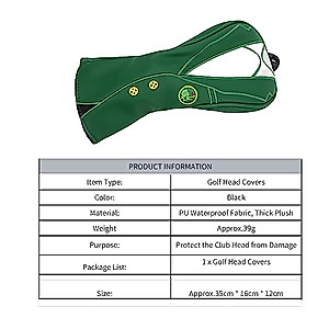 Club Covers Soft Head Covers Elastic Neckline Headcovers Waterproof Sunscreen Head Covers(3 Wood Pole Cover)