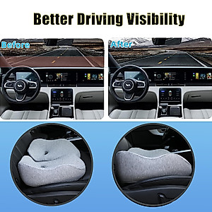 Homuno Office Chair Cushion, Extra Large Memory Foam Seat Cushion for Office Chair Pressure Relief Sciatica & Tailbone Pain Relief for Long Sitting, for Gaming Chair and Car Seat (Grey)