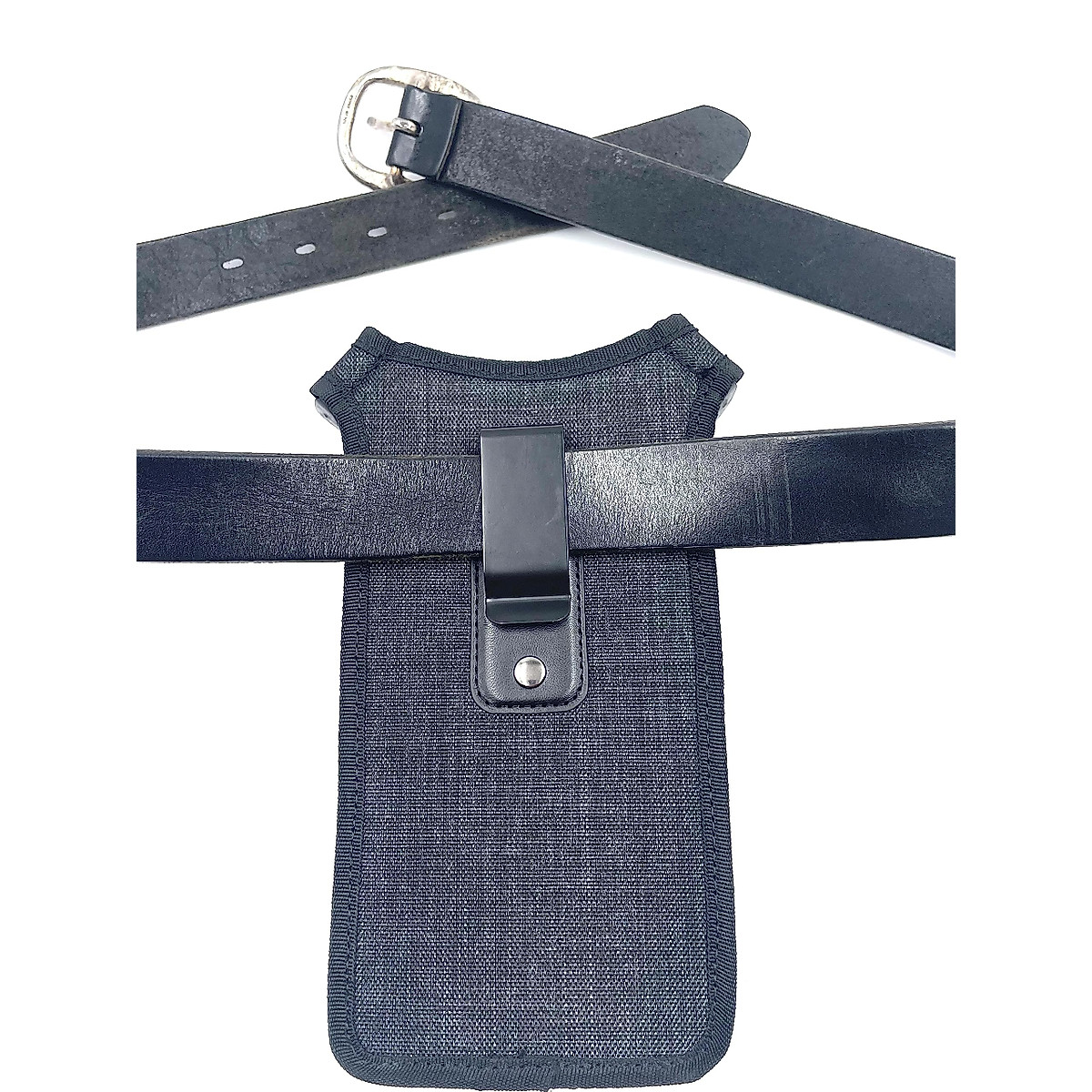 Square Payment Pouch with Sling/Waistbelt and Rugged Metal Belt Clip
