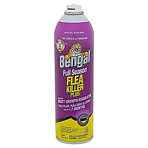 Bengal Full Season Flea Killer Plus, Flea and Tick Aerosol Spray with Insect Growth Regulator, 2-Count, 16 Oz. Aerosol Cans