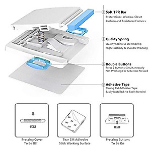 Sliding Glass Door Child Lock - OKEFAN 4 Pack Baby Safety Slide Window Locks for Kids Proof Patio Closet Doors No Drilling Tools Needed (Blue)