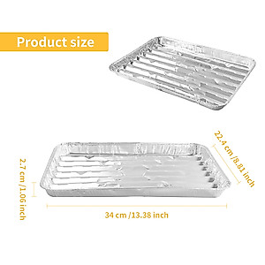 40 Pack Disposable Aluminum Broiler Pan 13 x 9 x 1inch Aluminum Foil Grill Pans, Disposable Foil Baking Sheet Pans for Oven, Baking, BBQ, Takeout