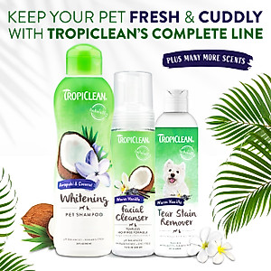 TropiClean Warm Vanilla Tear Stain Remover for Dogs | Tearless Blueberry Facial for Dogs | Ideal for White Dogs & All Other Coats | Cat Friendly | Made in the USA | 8 oz.