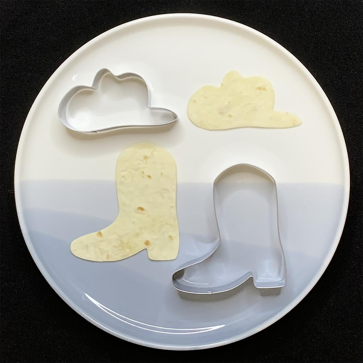 LUBTOSMN Cowboy Cowgirl Cookie Cutter Set-2 Piece-Cowboy Cowgirl Boot and Hat-Diswasher Safe-Cookie Cutters Shapes for Baby Shower Birthday Baking