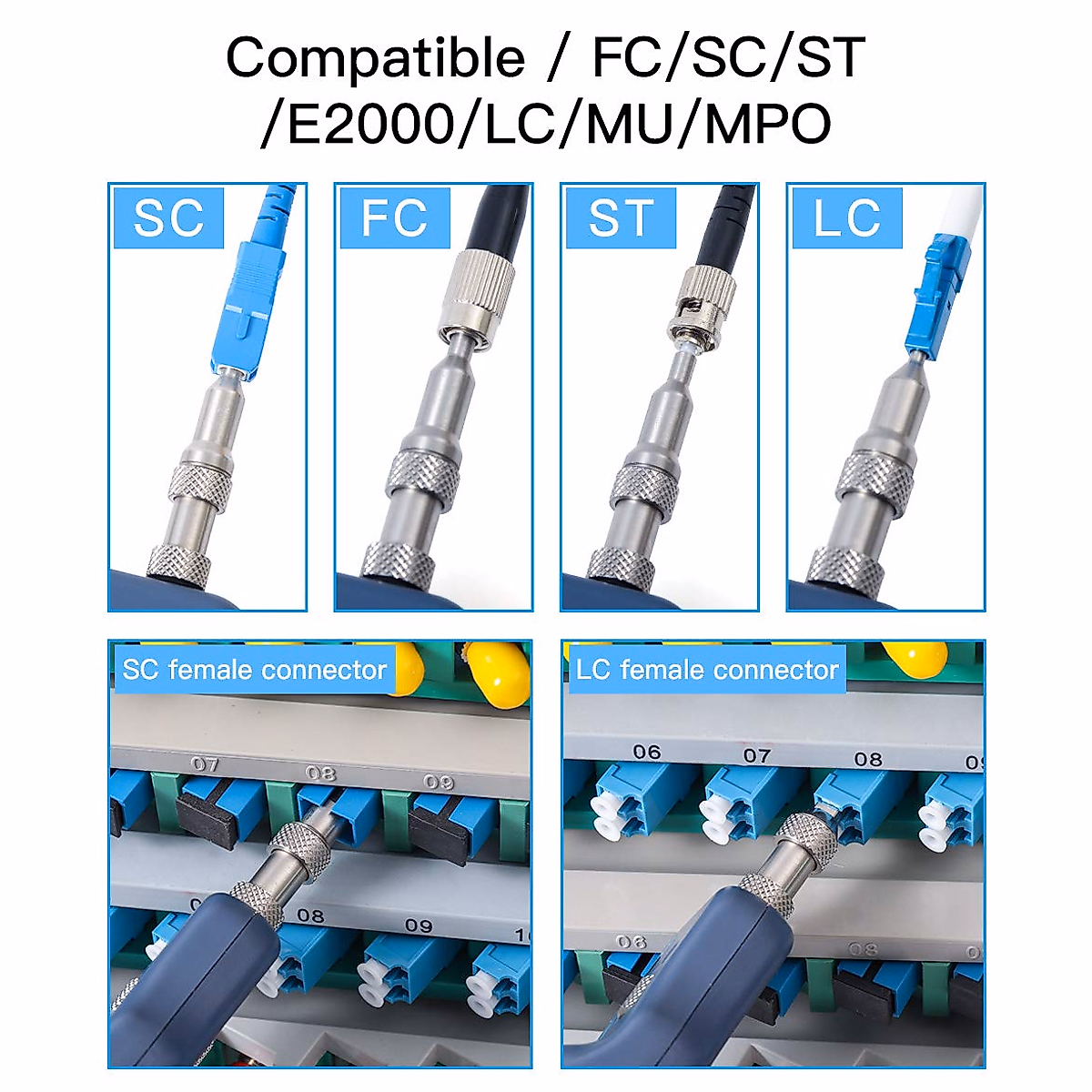 400X Magnification Fiber Optic Inspection Probe KIP-600V, Support Real-time Video Recording + Expansion of TF Card + Four UPC Tips + 3.5 inch HD LCD Display + 4,000mAh Large Battery Capacity FTTX Tool