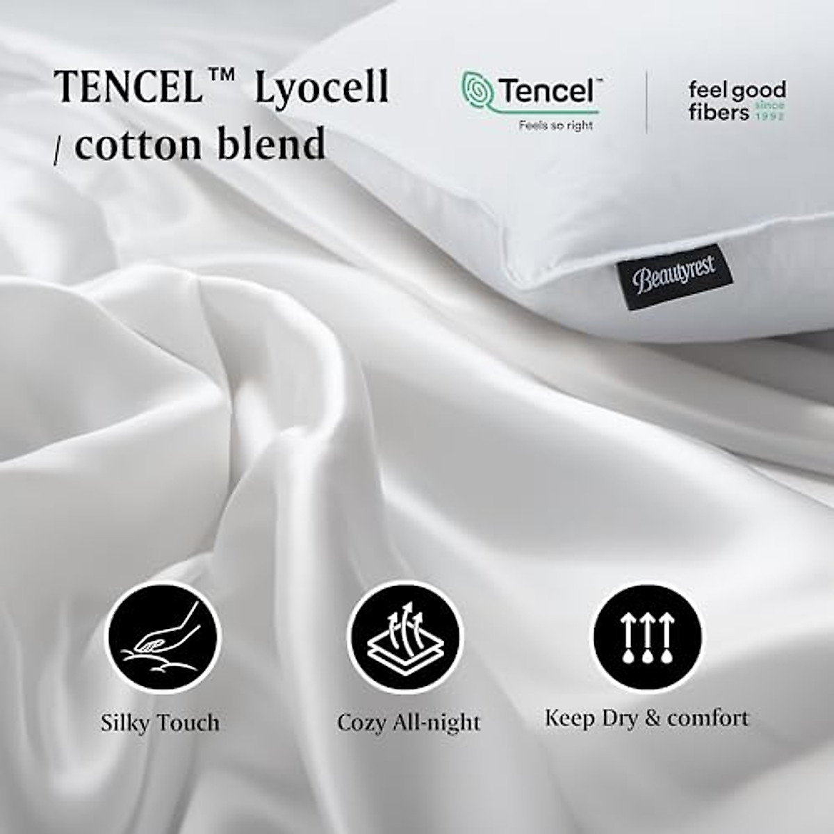 Beautyrest BT-DP-35, White, Feather, King, Bed Set of 2, Size, Cooling, Home Decor, Hotel Pillows