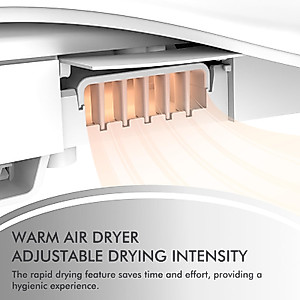 SWISH WEAVERS Smart Bidet Toilet Seat with Wireless Remote and Side Panel, Multiple Spray Modes, Adjustable Heated Seat, Warm Water and Air Dryer, Auto LED Nightlight, White