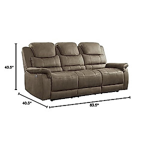 Lexicon Saffold Power Double Reclining Sofa, Brown