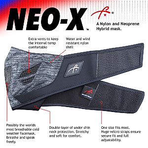 Neoprene Winter Half Face Mask- Ski, Snowboarding, Motorcycle. with Air Vents.