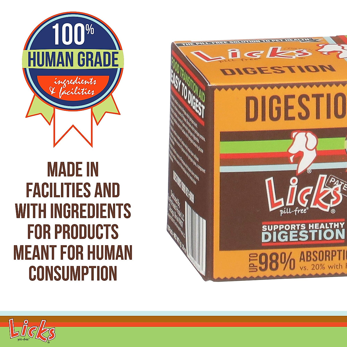 Licks Pill Free Dog Digestion - Dog Gut Health and Gas Relief - Bloating Relief and Digestion Supplement for Dogs - Dog Health Supplies - Gel Packets - 10 Use