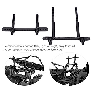 RC Car Body Post Mounts, Carbon Fiber + Aluminum Alloy RC Car Front and Rear Shell Column Kit Compatible for AXIAL SCX10 90046 90047