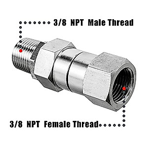 Raincovo Pressure Washer Swivel, 3/8 Inch NPT Thread Pressure Washer Fittings, 5000 PSI, Stainless Steel