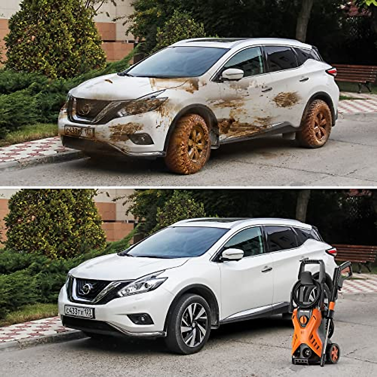 Rock&Rocker Powerful Electric Pressure Washer, 2150PSI Max 1.6 GPM Power Washer with Spray Nozzles,Soap Tank, IPX5 Car Wash Machine for Home/Car/Driveway/Patio Clean, Orange