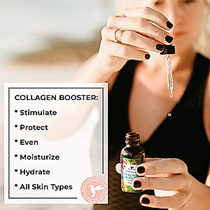 Collagen Boosting Facial Serum by Baja Basics 100% Natural Skincare, Clean Beauty, Anti Aging, Vitamin C, Deep Hydration for Dry Skin, Antioxidants, Collagen Building, Face Moisturizer 1oz