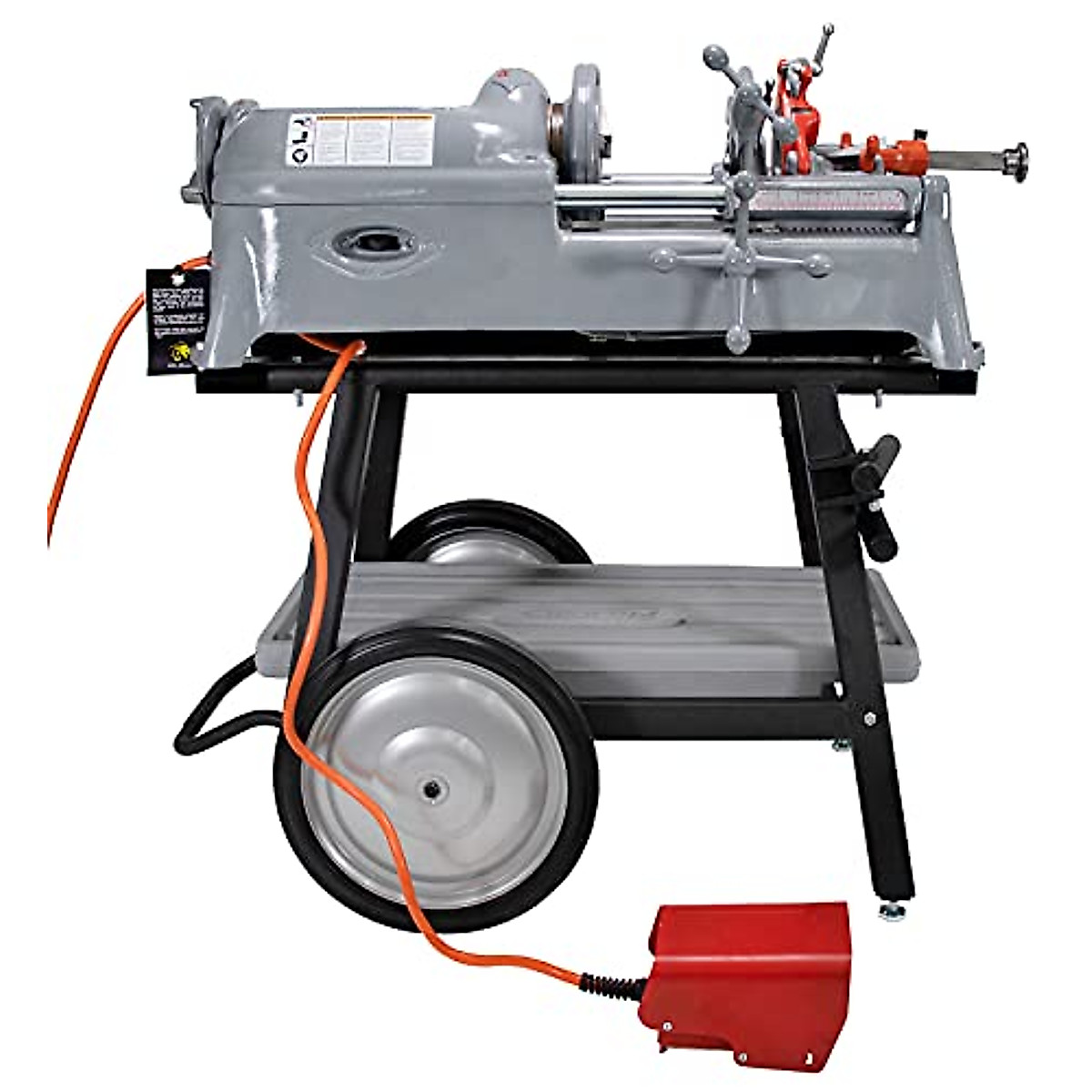 RIDGID® 535 V1 Pipe Threading Machine with Universal Cart 811A Die Heads Alloy Steel Dies and 70830 Dark Oil (Renewed)