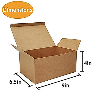 Brown Gift Box with Lids 10Pack 9x6.5x4 Inches, Kraft Gift Boxes for Christmas, Bridesmaid Proposal Gifts, Wedding, Birthday Party, Graduation, Easy Assembly Box With 66 Feet Twine