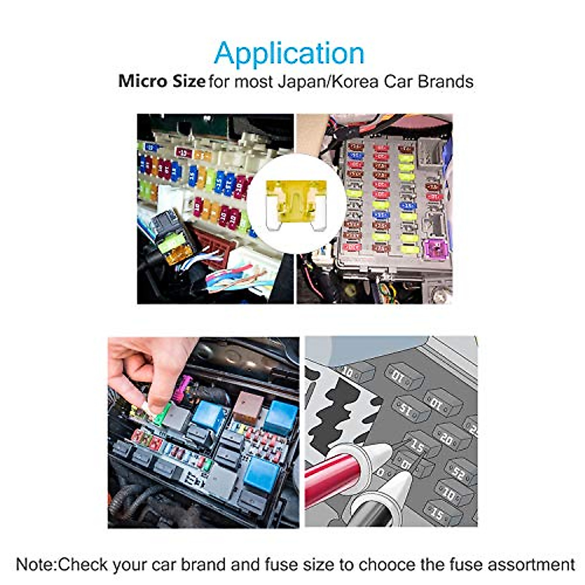 Chanzon Micro Low Profile Mini Blade Fuse Assortment Kit Box (5A 7.5A 10A 15A 20A 25A 30A) for Auto Car Truck RV Automotive Motor Boat Replacement 50pcs