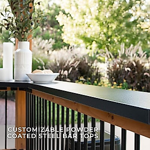 Backyard Discovery Granada 10' x 9' Cedar Wood BBQ Grill Gazebo Pavilion with Hardtop Galvanized Steel Roof, Bar Tops, Powerport, Snow Support, Wind Resistance, Cook Station for Outdoor Patio or Deck