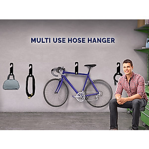 Morvat Premium 150 Ft Hose Hanger with Rust Resistant Metal, Organize Your Garden, Garage & Outdoor Storage Area, Wall Mount Holder or Hang/Hook Over Water Spigot with Included Screws