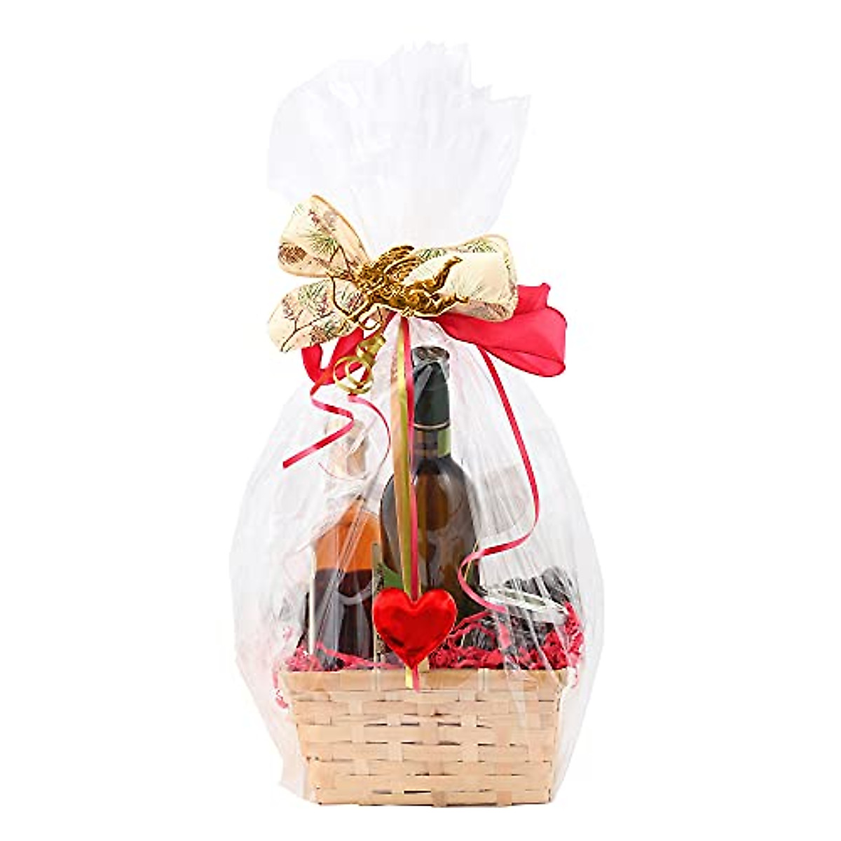 Wowfit Cello Bags,10 CT 16x24 inches Clear Cellophane Bags Perfect for Gift, Presents, Wine Bottles, Bridal/Baby Showers and More (Flat, No Gusset, 16x24 inches, NOT Include Ribbon)