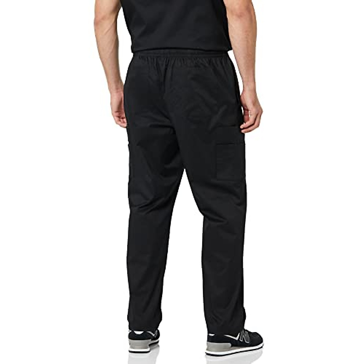 Amazon Essentials Men's Elastic Drawstring Waist Scrub Pant, Black, Medium