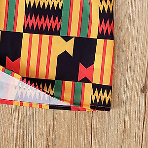 Digood Little Girls Dashiki African Dresses,Toddler Baby Kids Ethnic Style Sloping Shoulder Party Dress Clothes(Multicolor,4-5 Years)