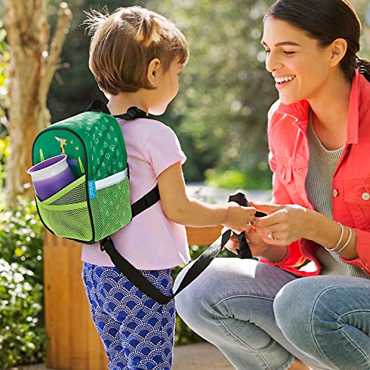 Munchkin® Brica® By-My-Side™ Toddler Safety Harness Backpack with Leash, Giraffe, Green