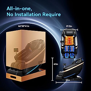MININEC Massage Chair Full Body, Zero Gravity Massage Chair Recliner with Heat, Body Scan, Bluetooth Speaker, Airbags, Foot Rollers, Easy to Assemble Shiatsu Massage Chair (Black)