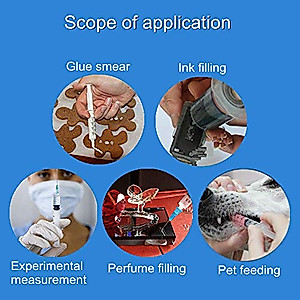 Blunt Tip Food Syringe with Needle - Resin Refilling Glue Lube Liquid Plastic Syringes, 15 Pack - 20, 10, 5, 3, 1ml/cc Syringes for Lip Gloss Base Ink Precision Oil Craft Applicator