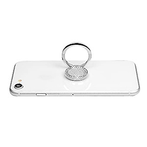 Mavis's Diary Bling Cell Phone Ring Stand Holder, Universal 360 Rotation Metal Buckle Tablet Finger Grip Kickstand Compatible with iPhone Galaxy LG Google Moto All Smartphones(Silver)