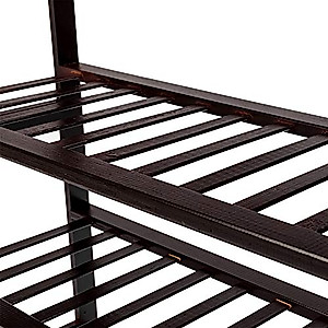 4 Tier Bamboo Shoe Rack Shoe Shelf Organizer Free Standing Stackable Shoe Shelf Entryway Shoe Organizer Unit Storage Rack Natural Shoe Hold Stand Storage Modern Wood Home Furniture (Ship from USA)