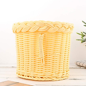 Cabilock Rattan Bread Basket Rattan Food Basket 1pc Bamboo Fruit Stand Candy Child Food Serving Baskets Tabletop Fruit Basket