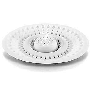 Meadow Lane Goods Hair Collector for Shower Drain - Self-Sealing, White, Multi-Size Fit Hair Catcher (1 Pack)