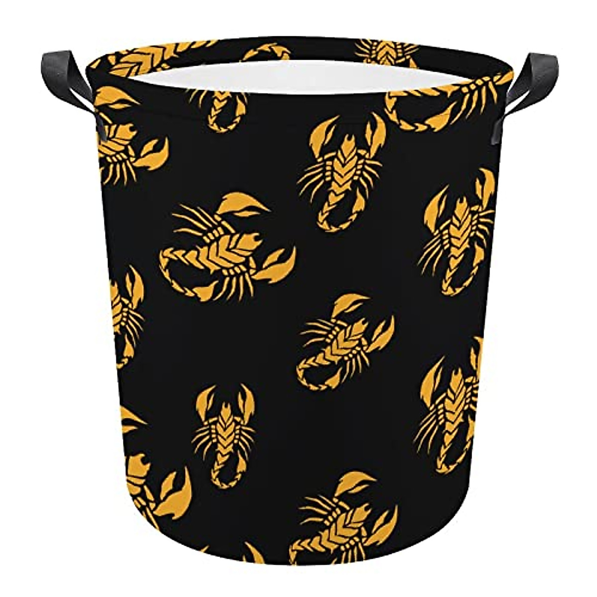 Emperor Scorpion Foldable Laundry Basket Waterproof Hamper Storage Bin Bag with Handle 16.5"x 16.5"x 17"